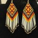 Native American Style Beaded Geometric Quill Earrings | Etsy