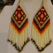 Native American Style Beaded Geometric Quill Earrings | Etsy