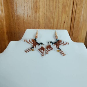 Native American Style Beaded Falcon in Flight Wild Life Bird Earrings ...