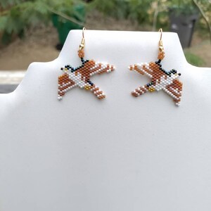 Native American Style Beaded Falcon in Flight Wild Life Bird Earrings ...