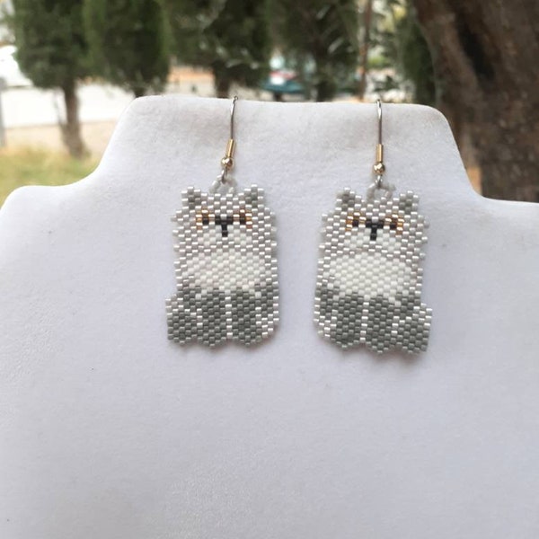 Cat Bead Earrings - Etsy
