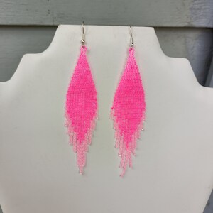 Native American Style Beaded Neon Hot Pink and Light Pink Wedding ...