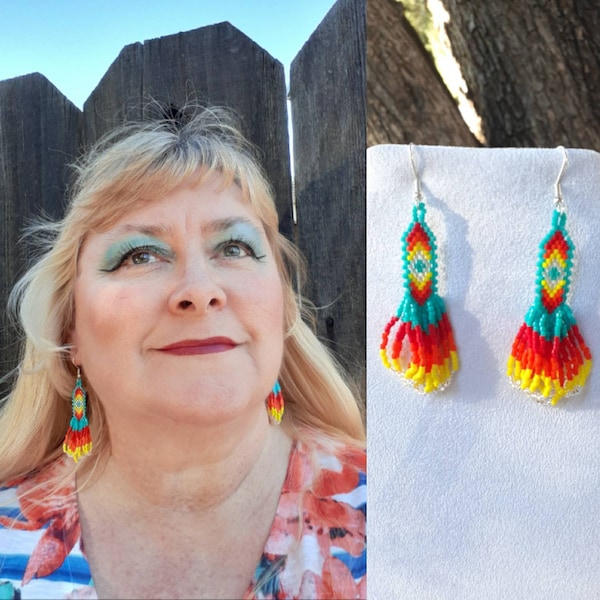Brick Stitch Native American Earrings - Etsy
