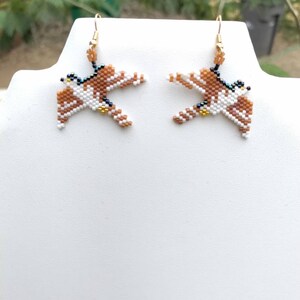 Native American Style Beaded Falcon in Flight Wild Life Bird Earrings ...