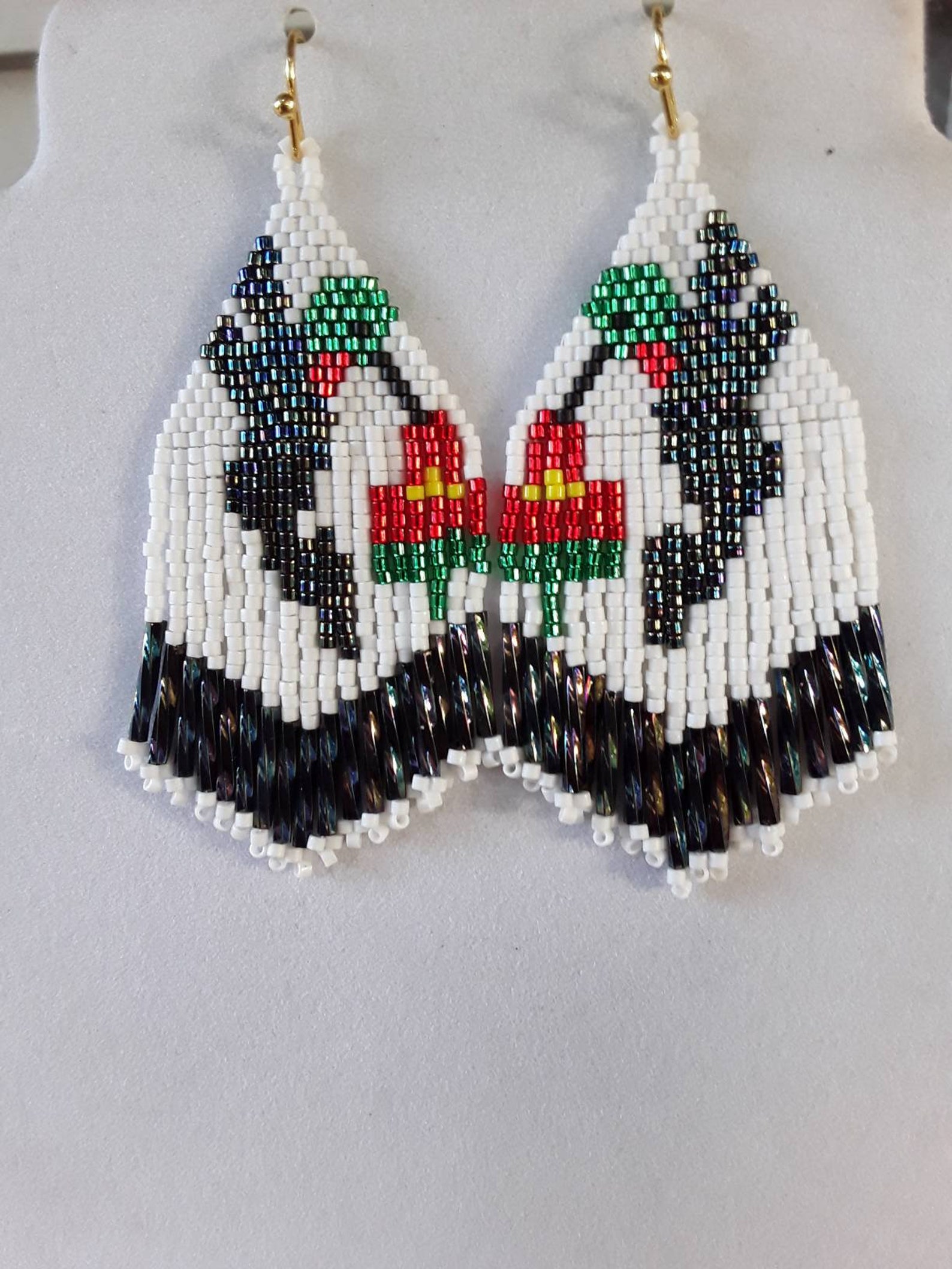 Native American Style Beaded Hummingbird Earrings Boho - Etsy