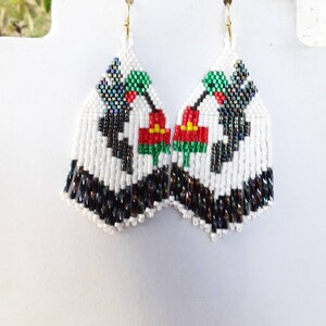 Native American Style Beaded Hummingbird Earrings Boho, Southwestern ...