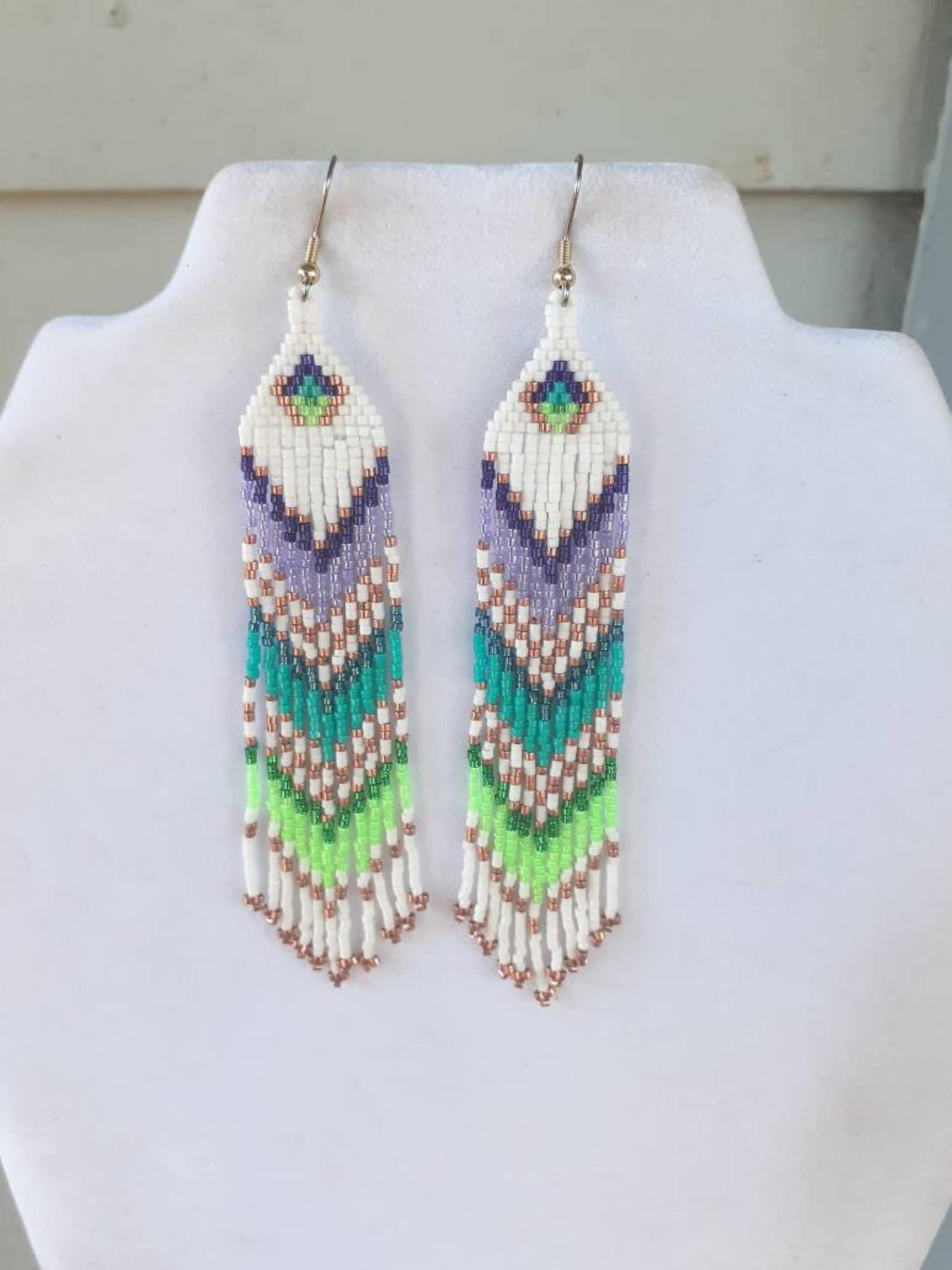 Native American Style Beaded Turquoise Purple Green - Etsy