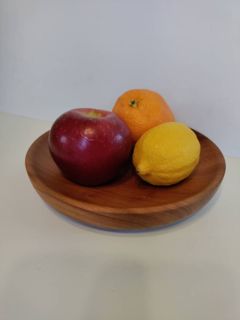 Lathe Turned Cherry Platter Wood Keepsake Trinket Bowl - Etsy