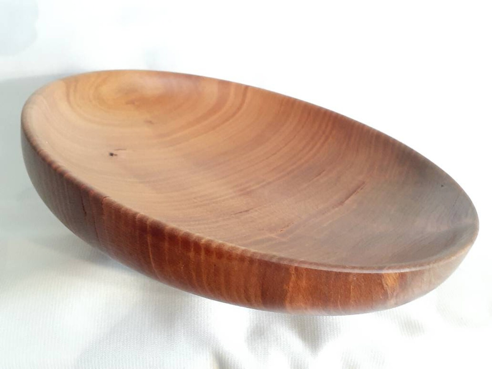 Lathe Turned Cherry Platter Wood Keepsake Trinket Bowl | Etsy