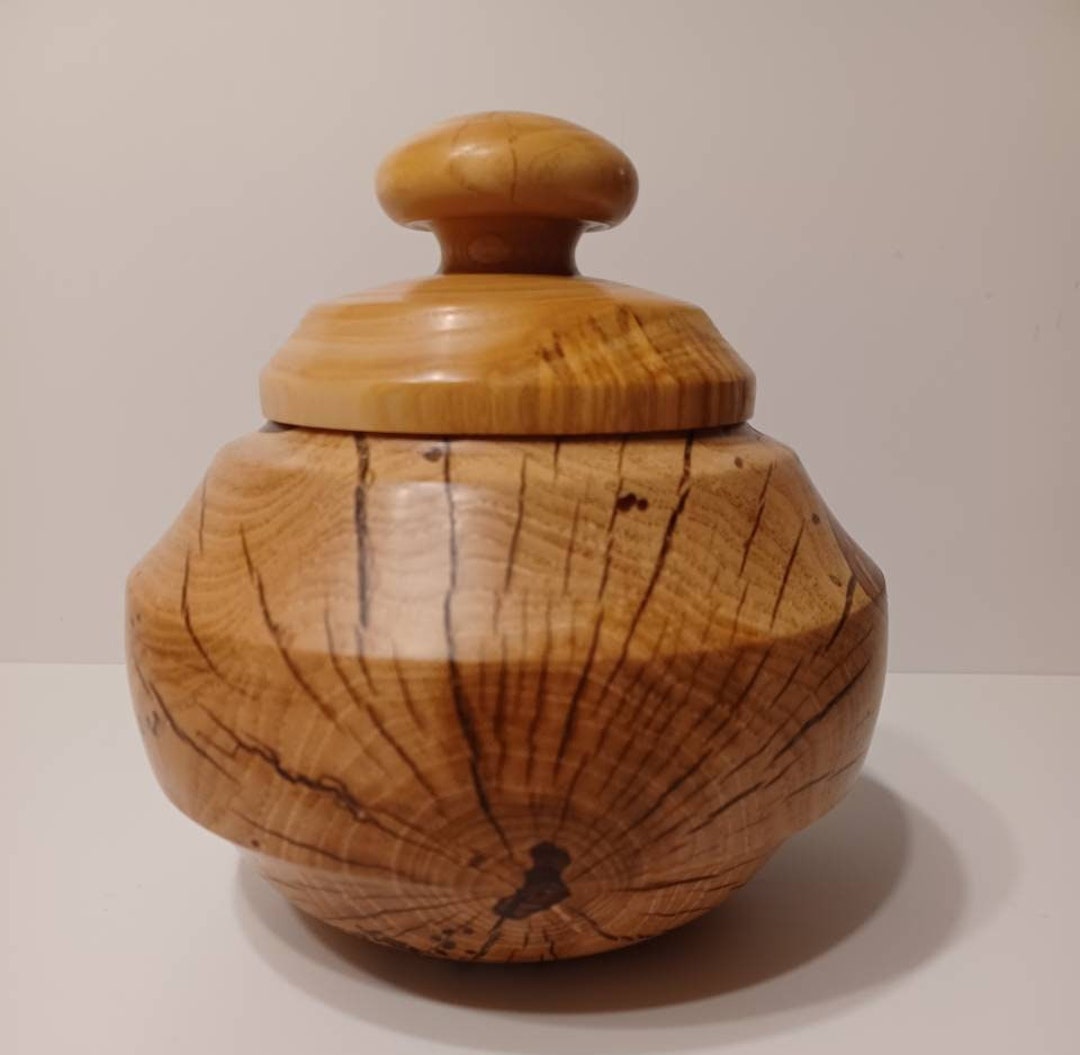 Beautifully Handcrafted Pecan and Resin With Ash Cap Lidded, Spice ...