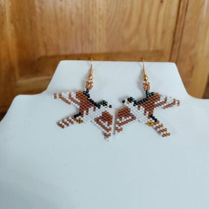 Native American Style Beaded Falcon in Flight Wild Life Bird Earrings ...
