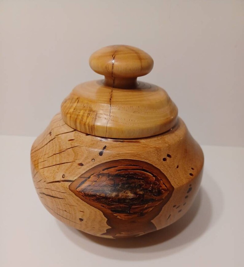 Beautifully Handcrafted Pecan and Resin With Ash Cap Lidded - Etsy