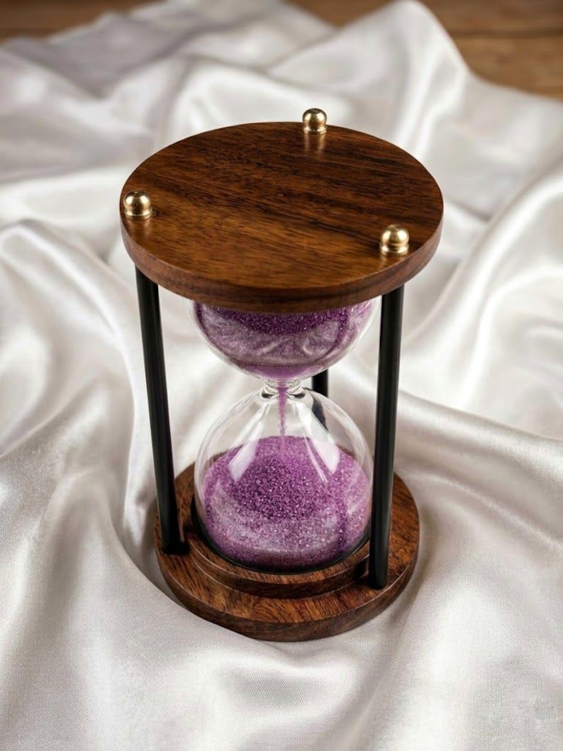 Custom Engraved Wooden Hourglass - Handcrafted Sheesham Sand Timer With ...