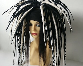 Cyberlox Dread Goth White Black Whiteweb Hair Falls - Etsy