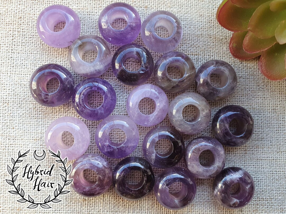 Amethyst Set of 2 Dreadlock Beads Dread Jewelry Accessories Gemstone ...