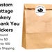 Custom Cottage Bakery Thank You Stickers, 2" Round - Etsy