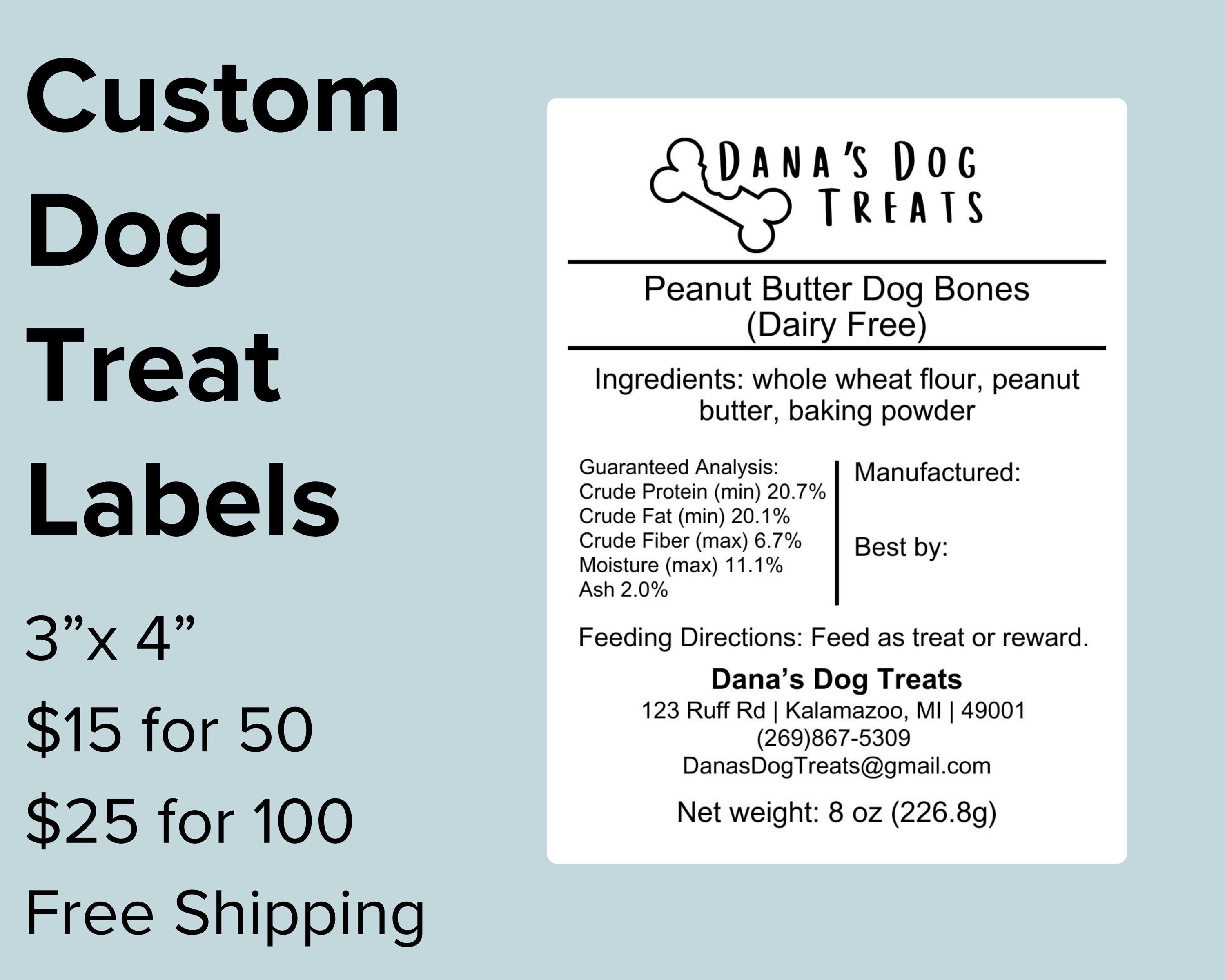 Custom Dog Treat Labels, 3”x4” - Etsy