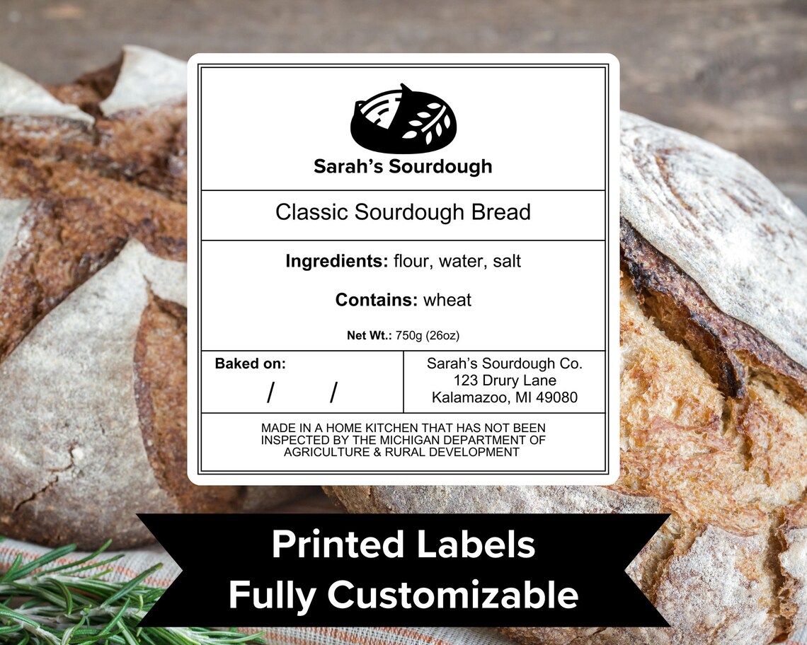 Custom Cottage Bakery Labels, 4"x4" - Etsy