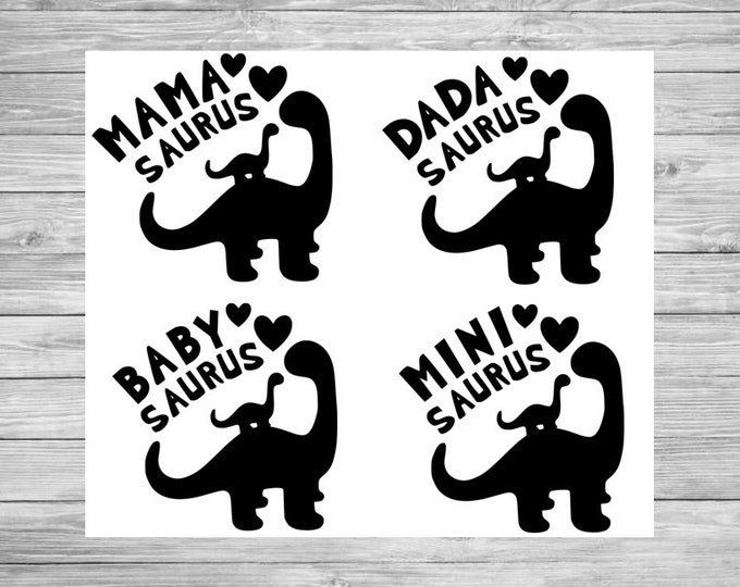 SVG Vector Download - Mamasaurus, Dadasaurus, Babysaurus, Minisaurus - Etsy