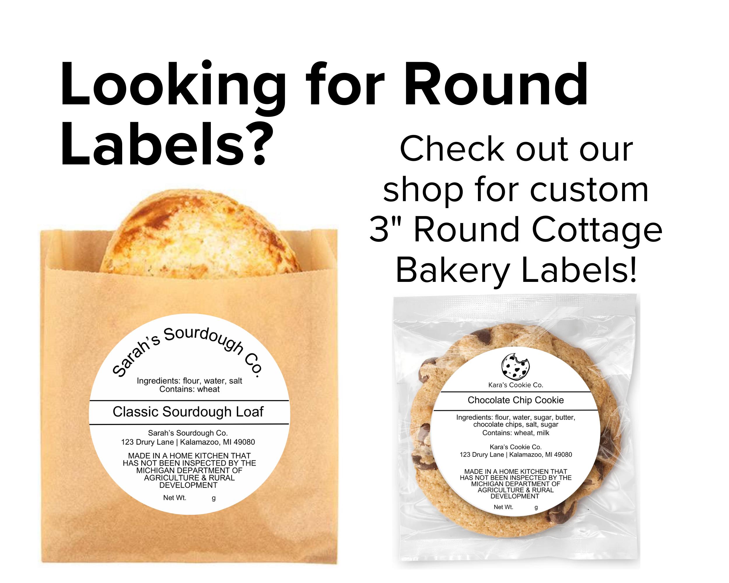 Custom Cottage Bakery Labels, 4"x4" - Etsy