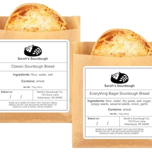 Custom Cottage Bakery Labels, 4"x4" - Etsy