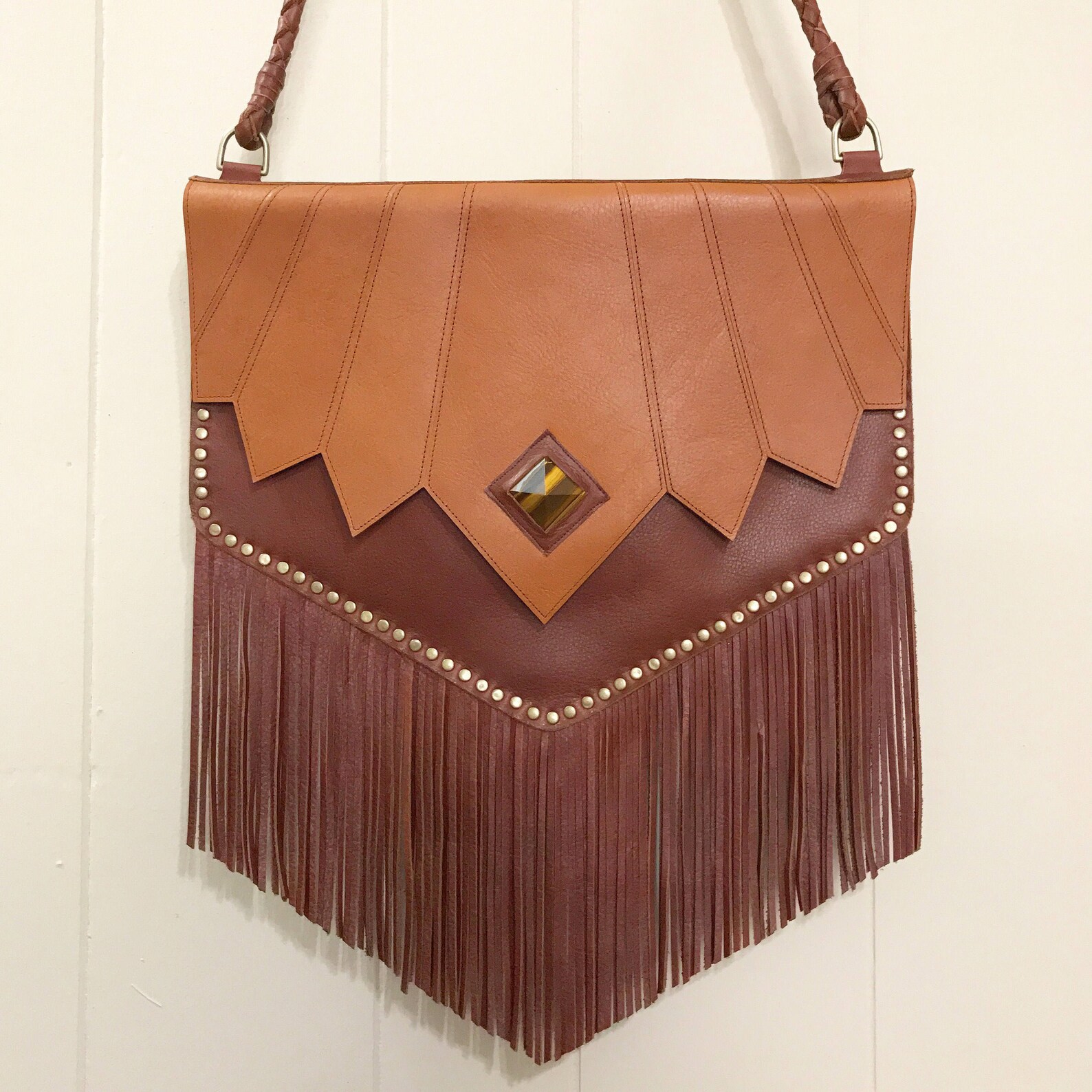 Leather Two Tone Fringe Purse- the Marrakech Bag - Etsy