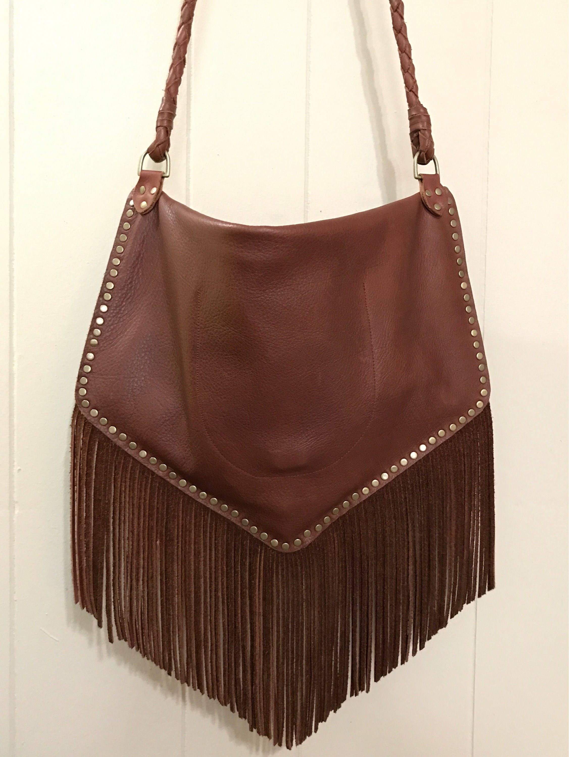 Leather Two Tone Fringe Purse- the Marrakech Bag - Etsy