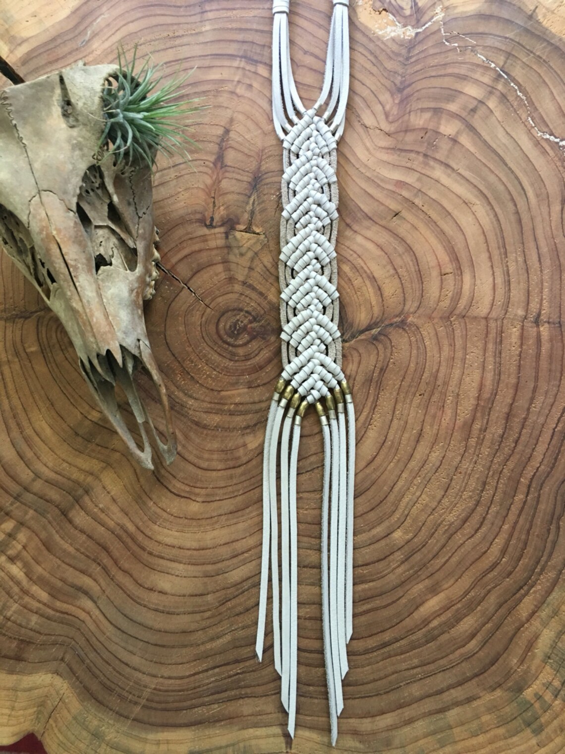 Leather Macramé Fringe Necklace - Etsy Canada