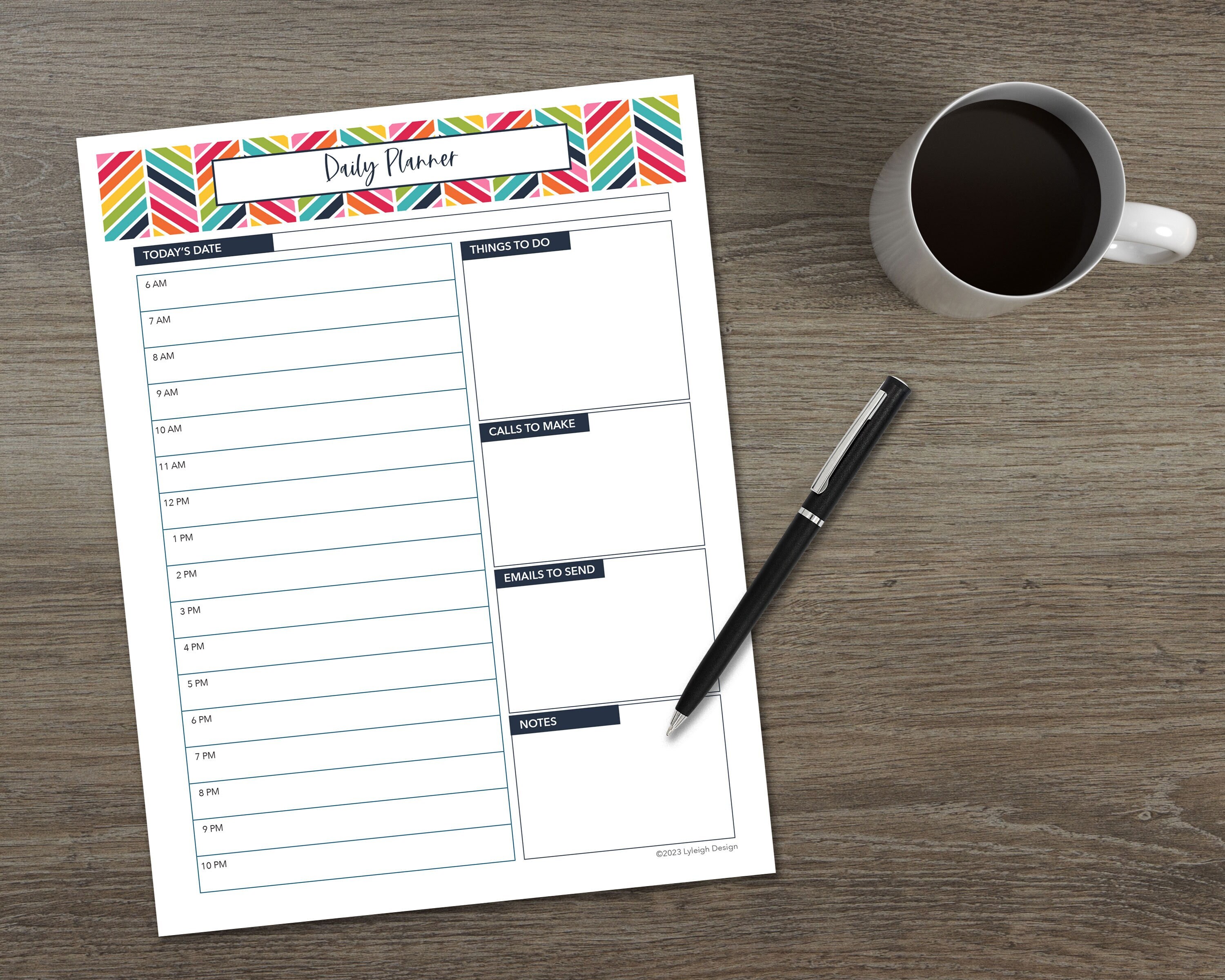Fillable Printable Daily Planner, Day Planner, Letter, Editable ...