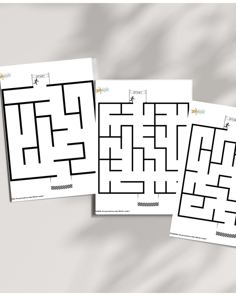 100 Mazes for Kids Ages 3-4 | Printable PDF | 5 Difficulty Levels ...