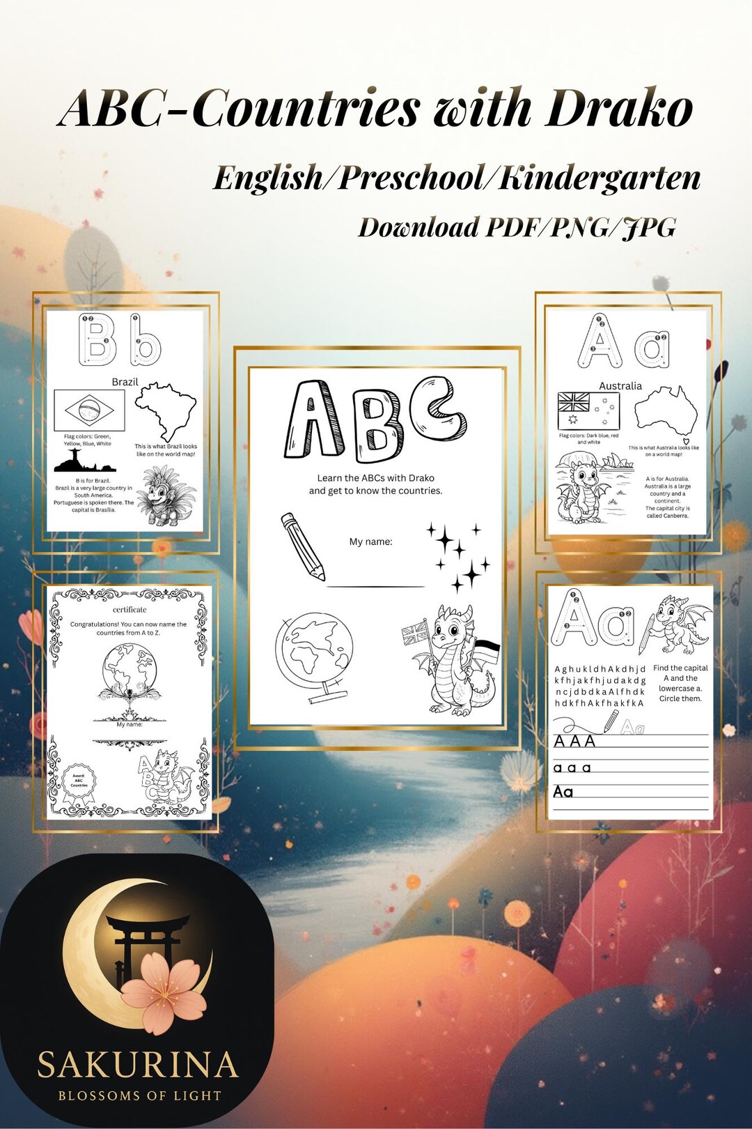 ABC Countries | Printable Country Worksheets | Learn and Color World ...