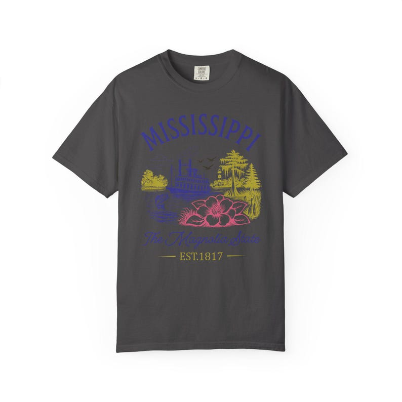 Mississippi Graphic T-shirt, the Magnolia State, Riverboat Magnolia ...