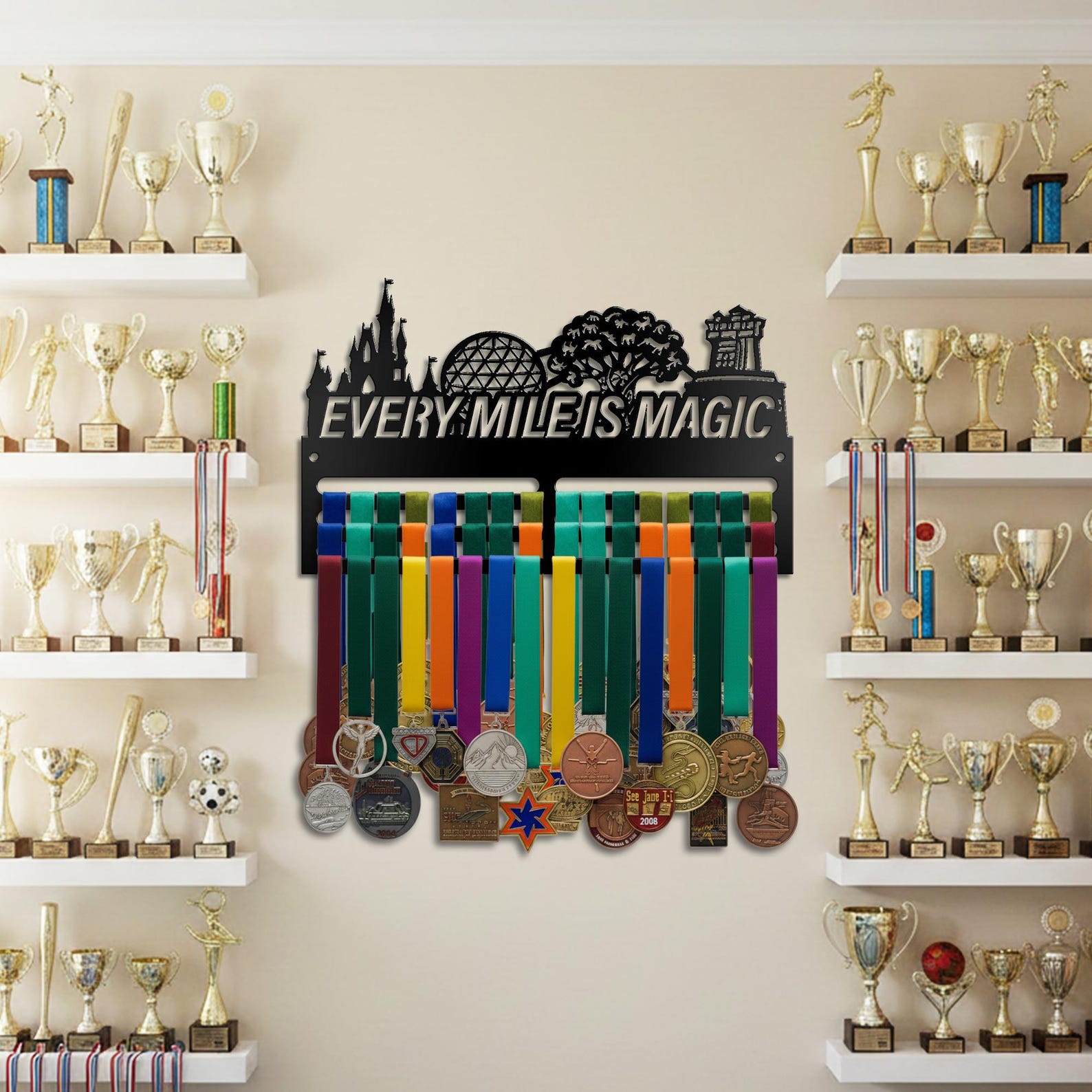 Disney Run Medal Hanger | Every Mile is Magic Race Bib Display ...