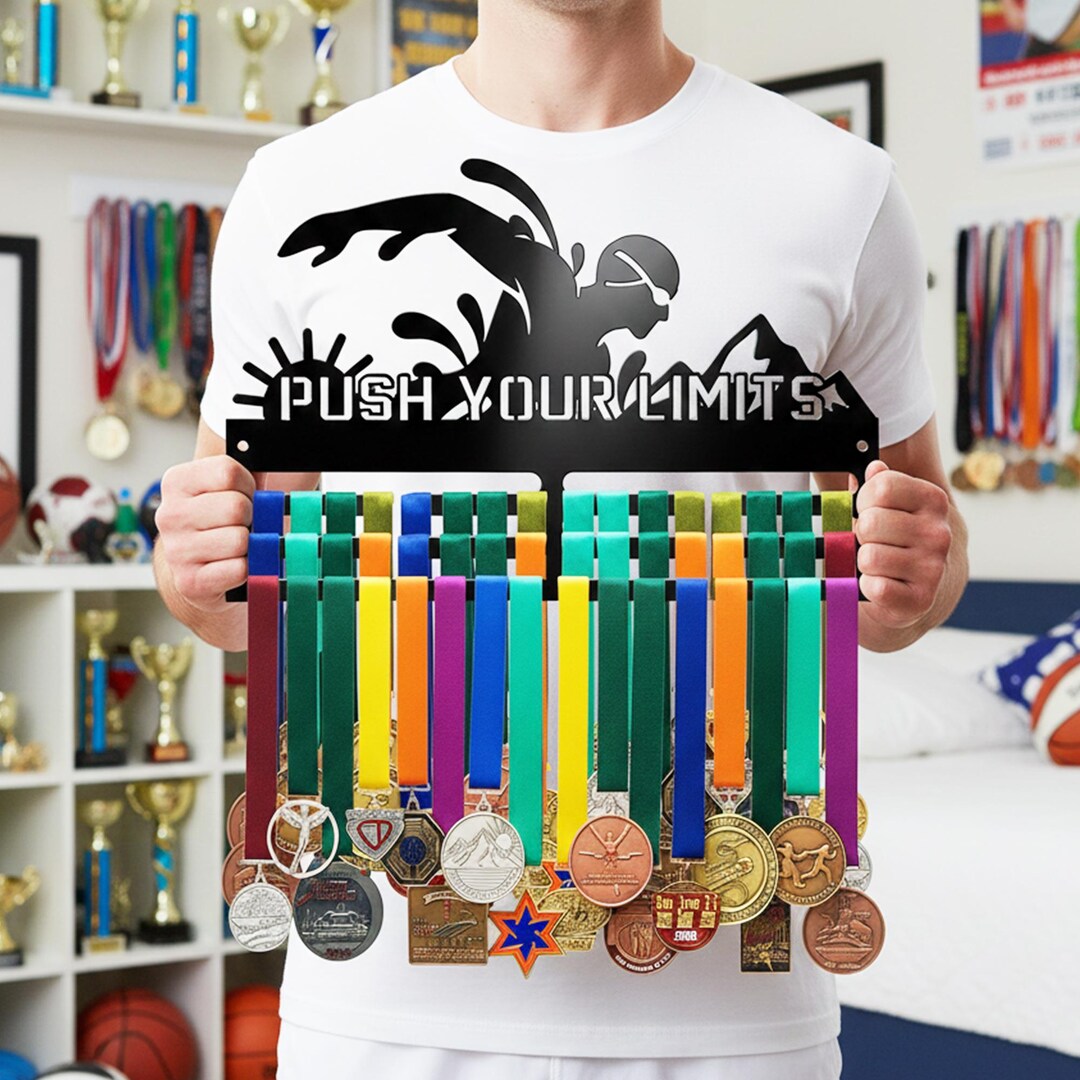 Personalized Swimming Medal Display Holder Race Medal Hanger - Etsy