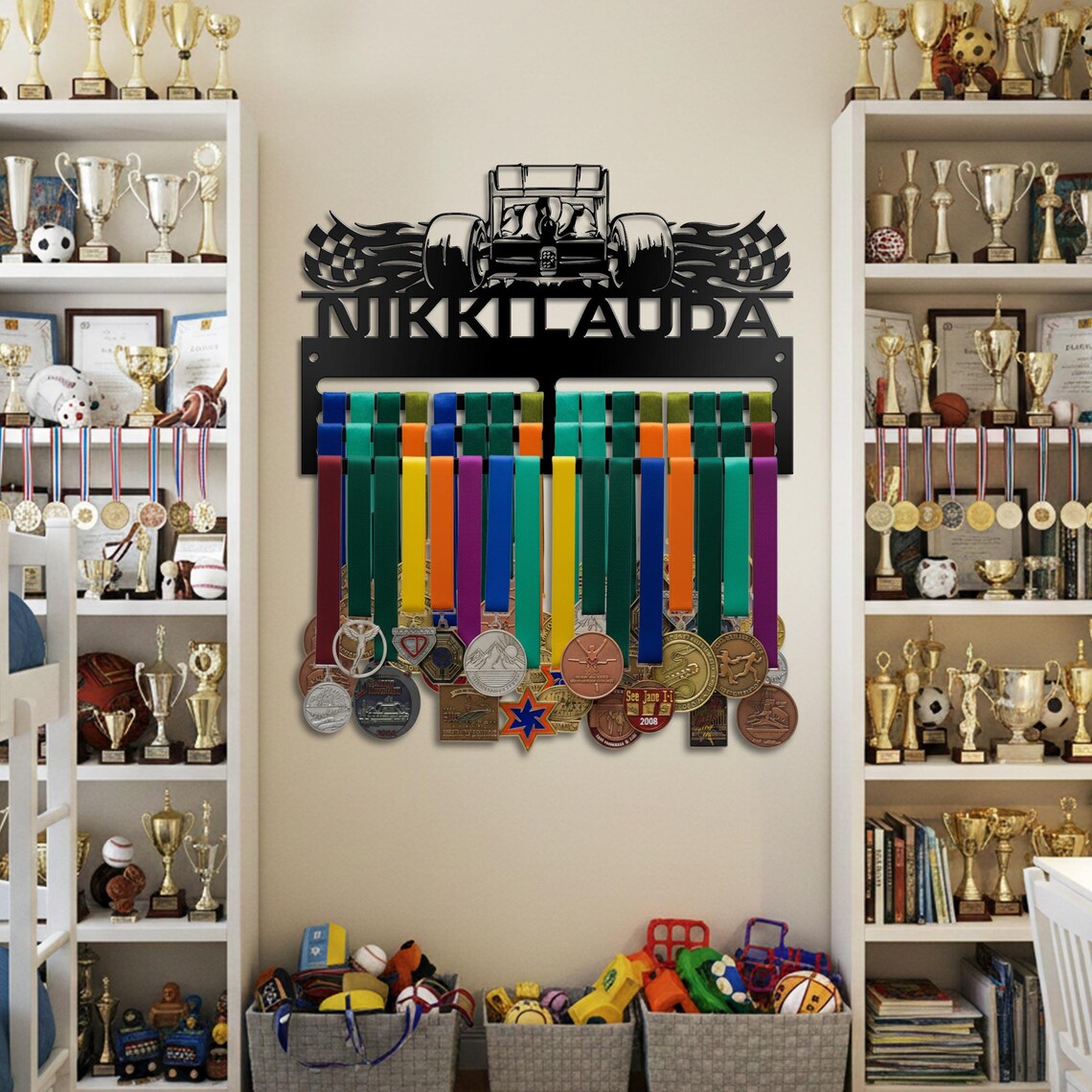 Personalized F1 Medal Hanger | Formula 1 Racing Ribbon Display - Etsy