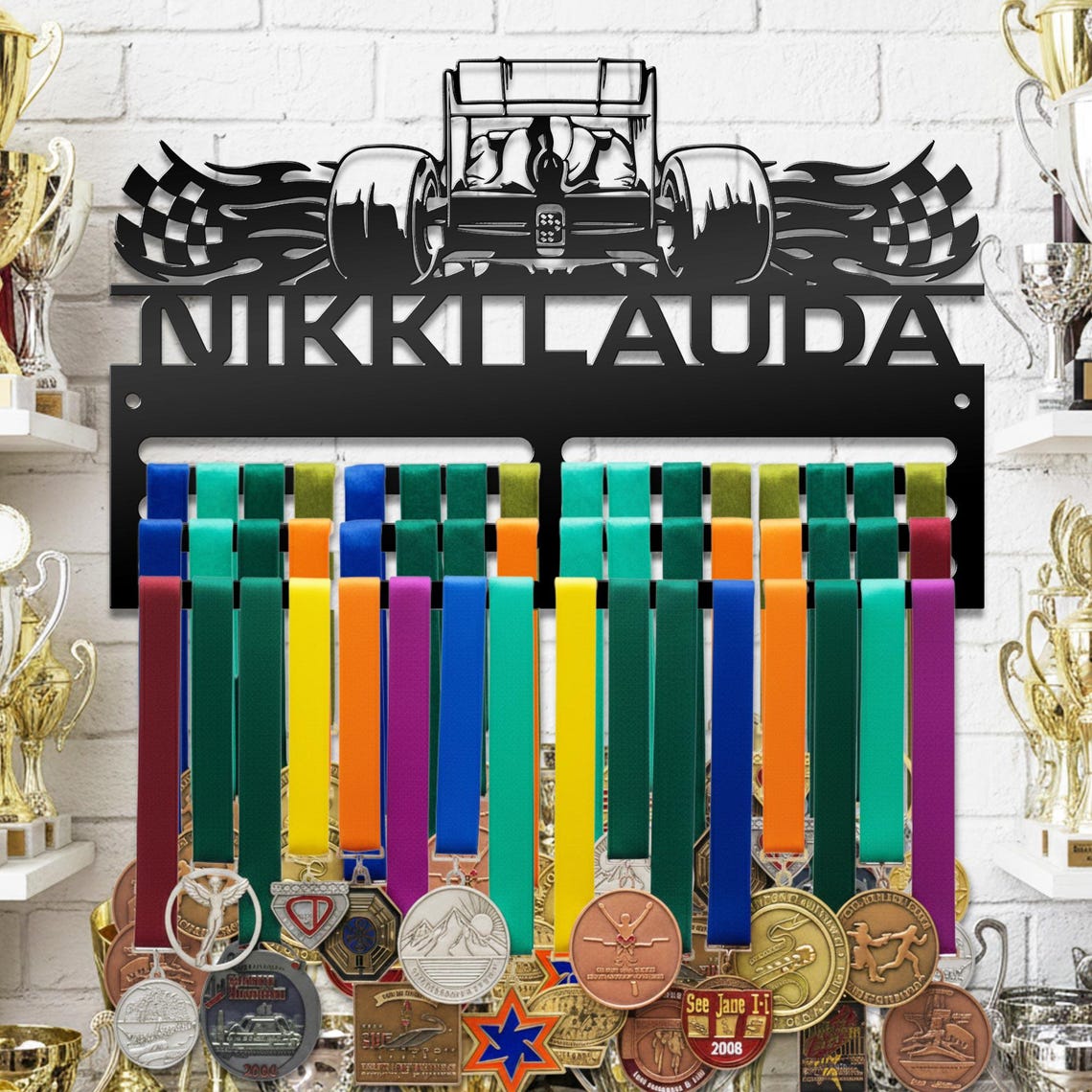 Personalized F1 Medal Hanger | Formula 1 Racing Ribbon Display - Etsy