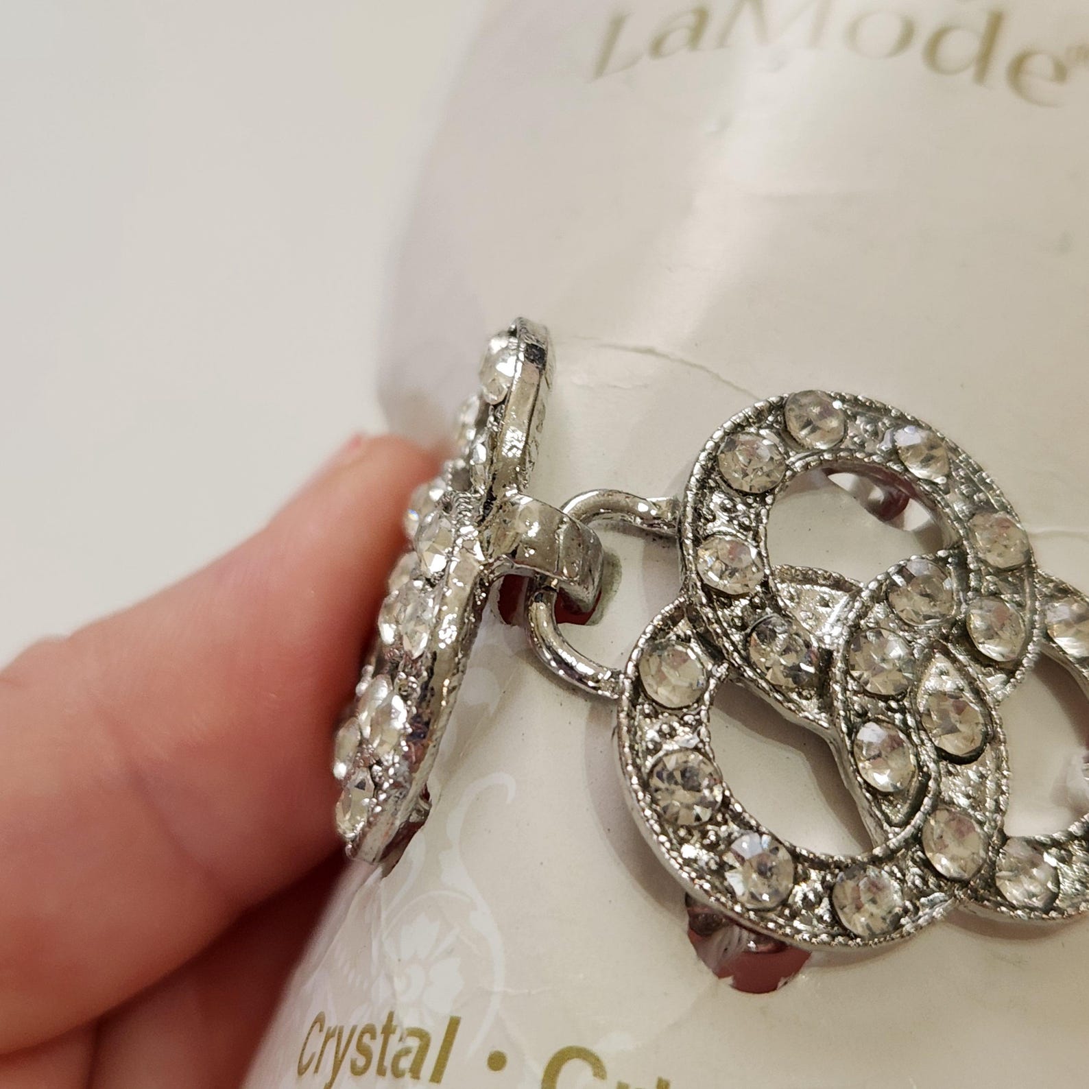 La Mode Buttons Three Ring Crystal Buckle Cloak Pin Clasp 57 Mm Shank ...