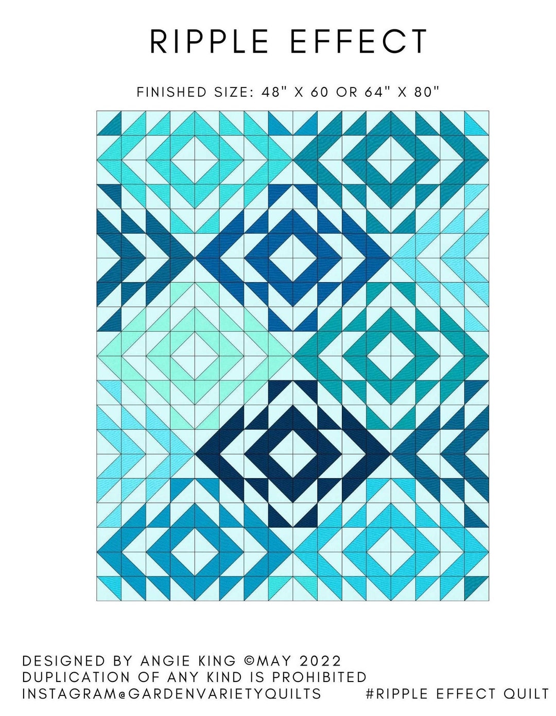 Ripple Effect Modern Quilt Pattern, Digital Download PDF, Baby Size ...