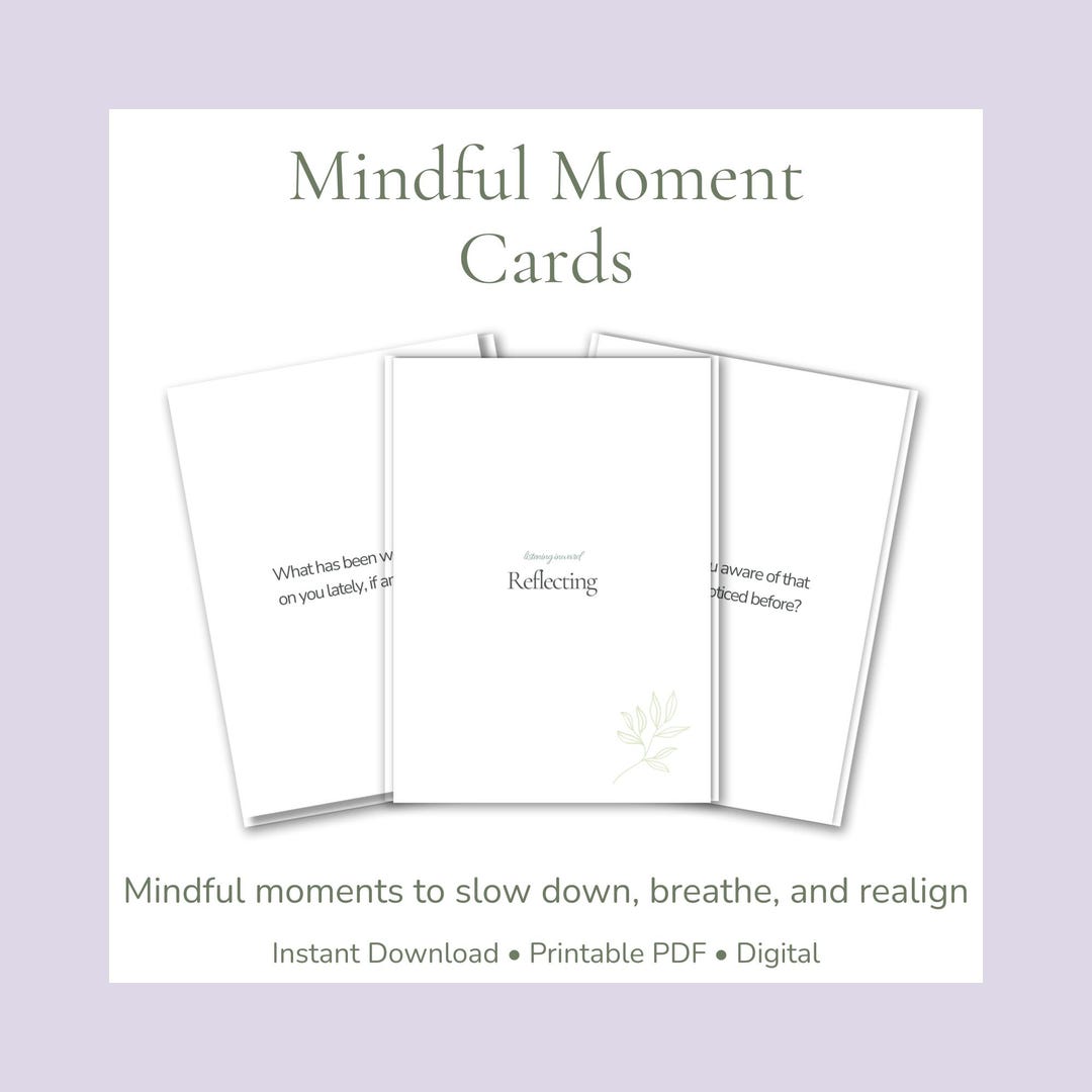 Mindful Moment Cards | Printable Mindfulness Prompts | Calm Reflection ...