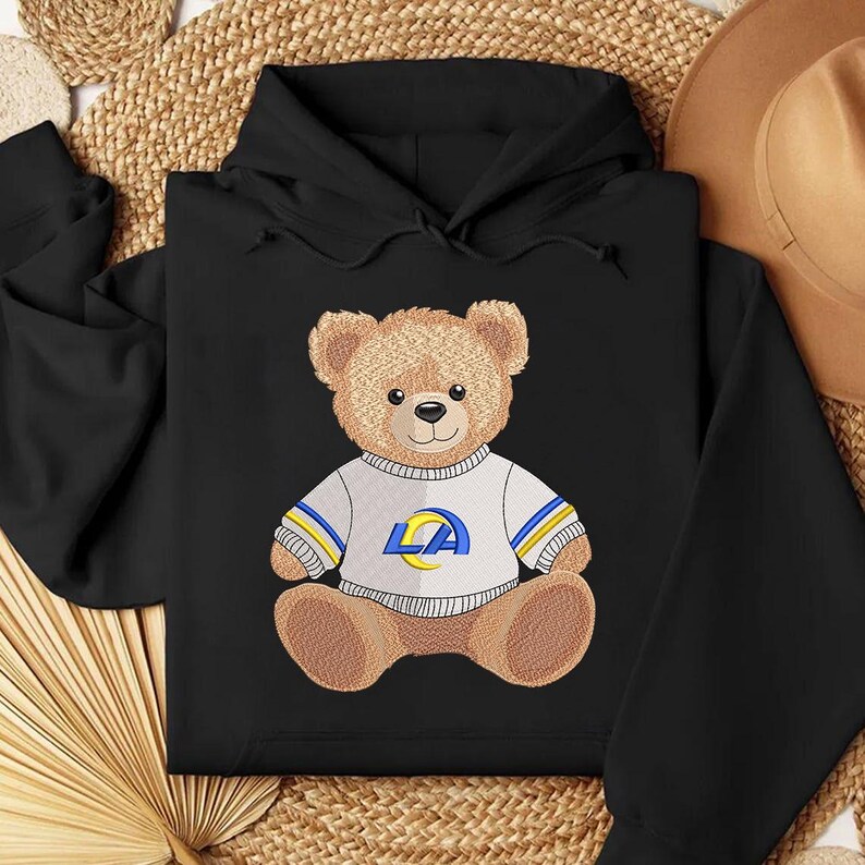 Los Angeles Teddy Bear Machine Embroidery File, Navy Blue Bear ...