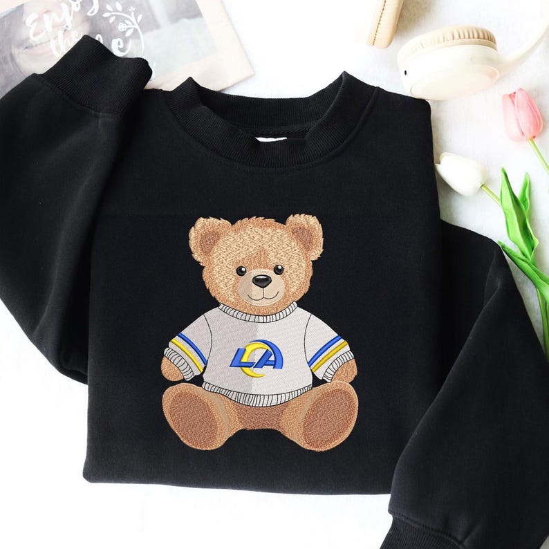Los Angeles Teddy Bear Machine Embroidery File, Navy Blue Bear ...