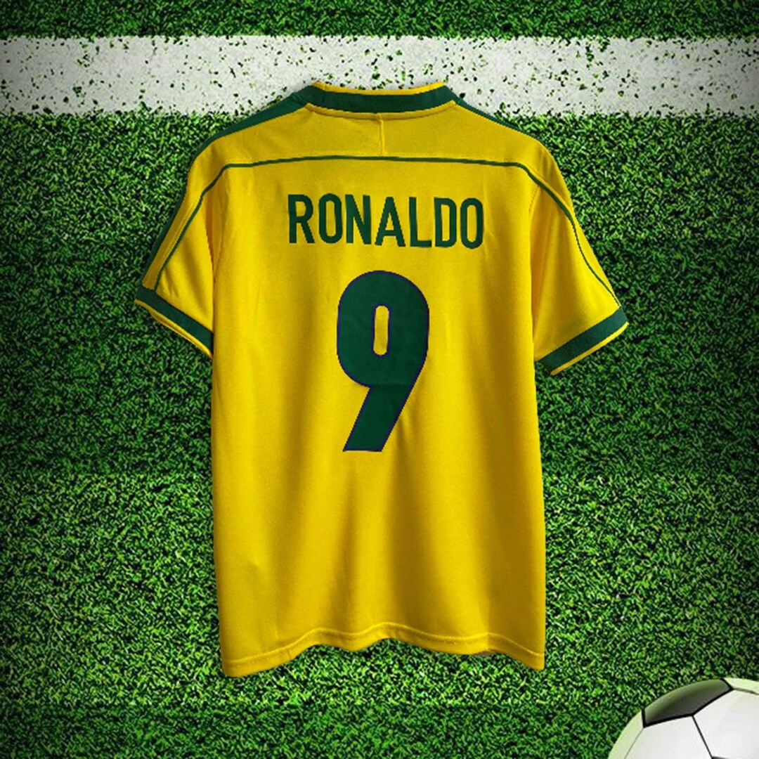 1998 Retro Brazil World Cup Home Jersey Ronaldo 9 - Etsy
