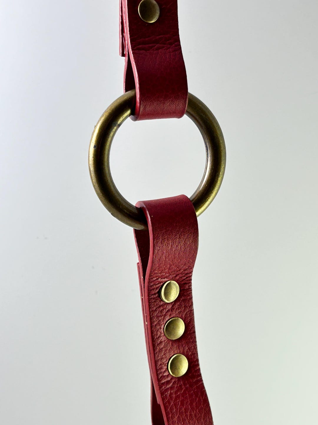 Handmade Restraints Red Leather Like Connecting Strap With Brass ...