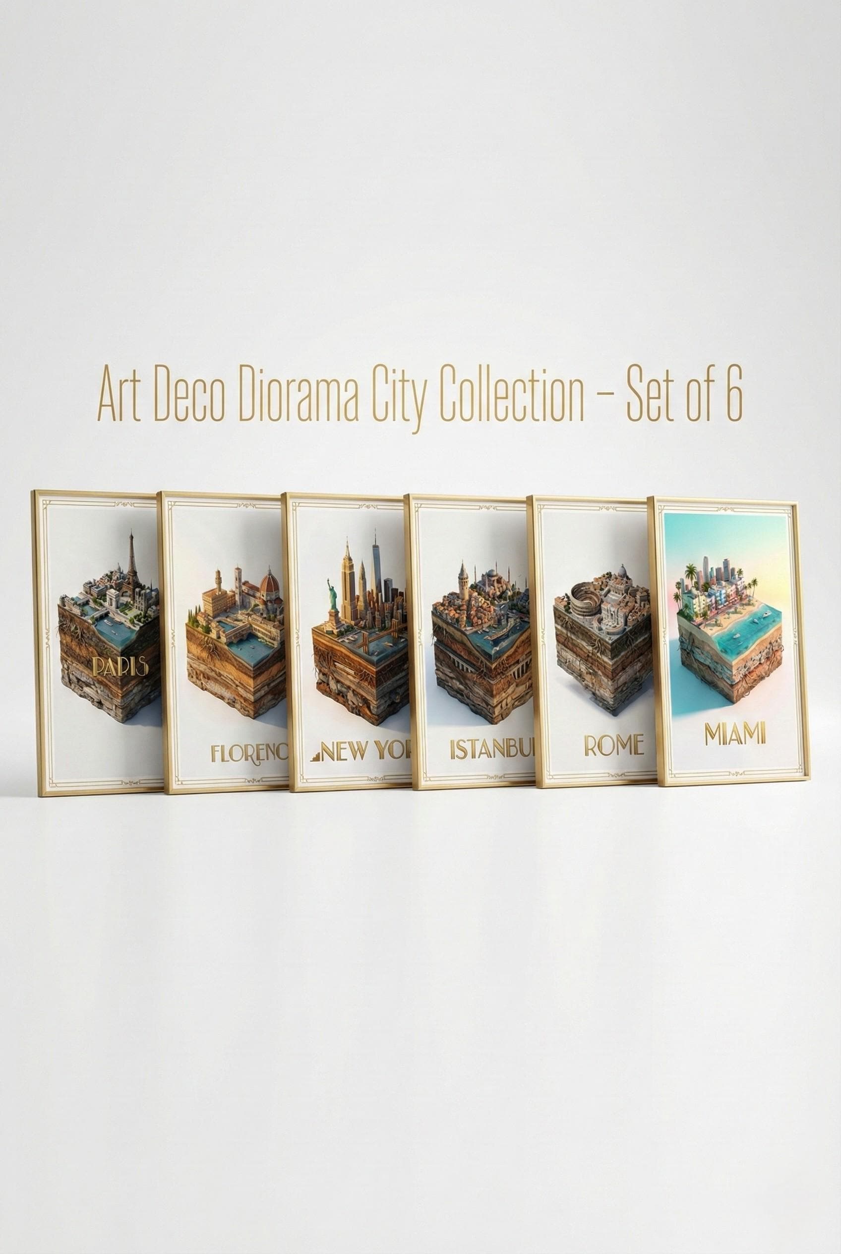Art Deco City Poster Set – 3D Diorama Wall Art (digital Download) - Etsy