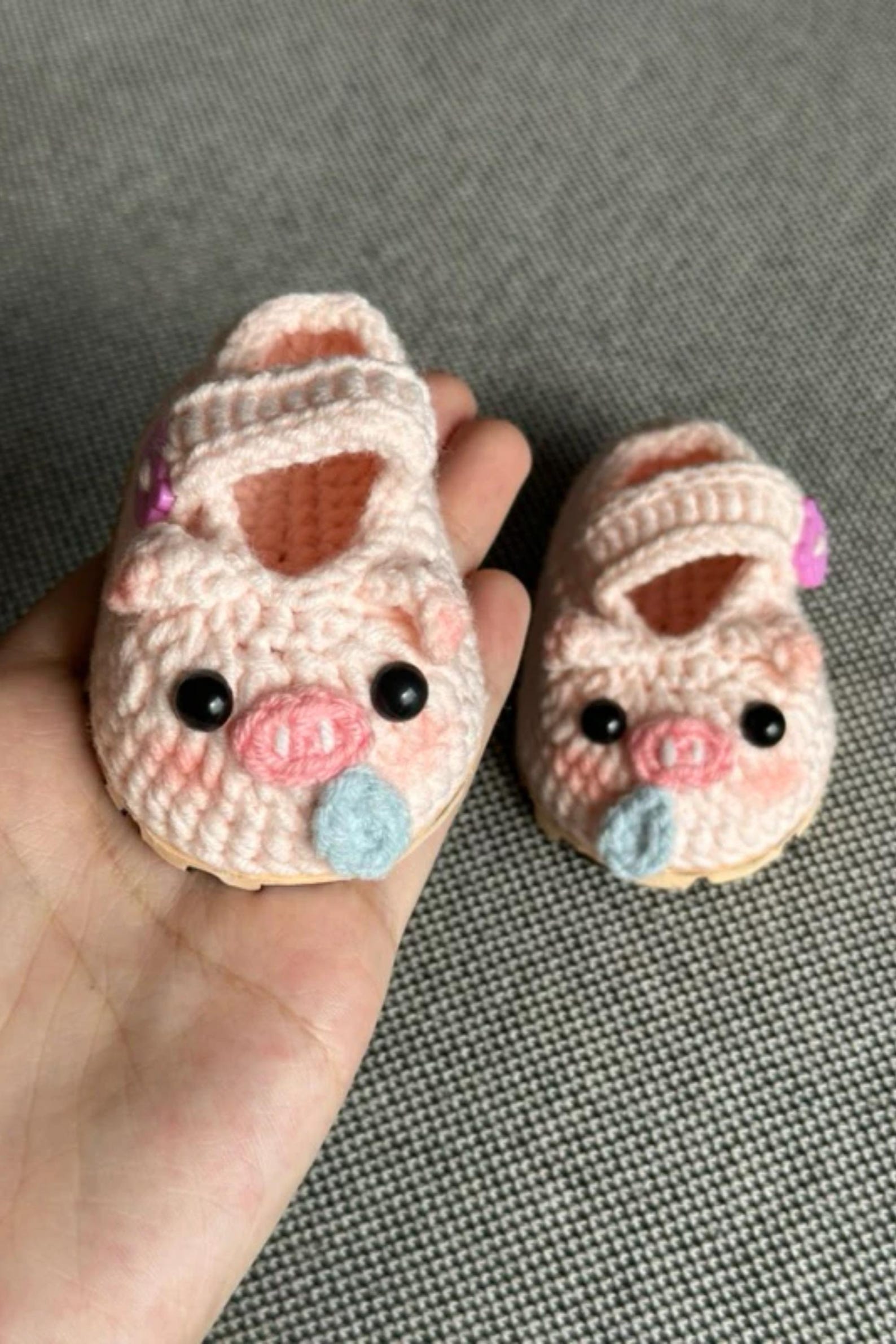 Handmade Crochet Pig Baby Booties, Newborn Shower Gift - Etsy