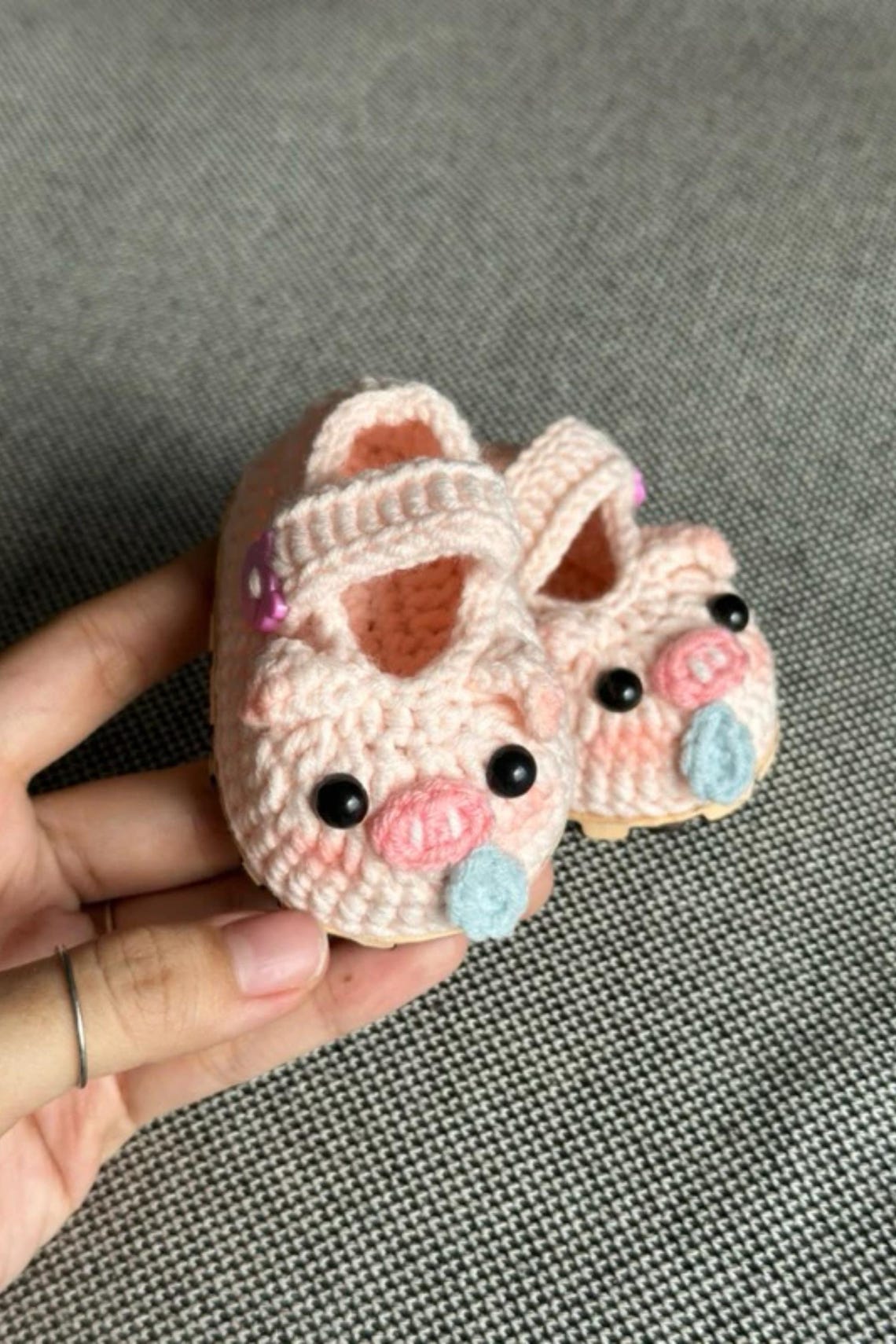 Handmade Crochet Pig Baby Booties, Newborn Shower Gift - Etsy