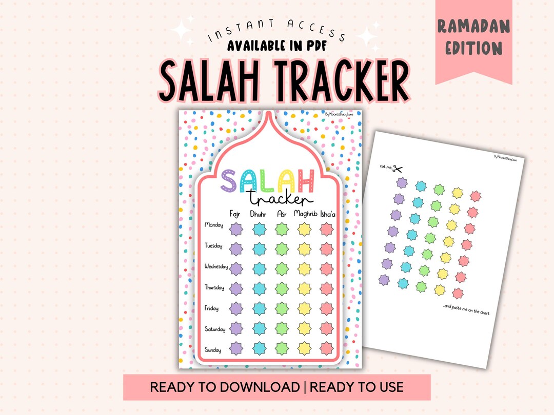 Kids Salah Tracker Printable | Star Reward Chart (PDF) - Etsy
