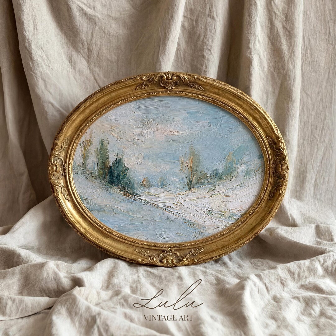 Vintage Nature Art | Neutral Winter Wall Decor | Minimal Landscape ...