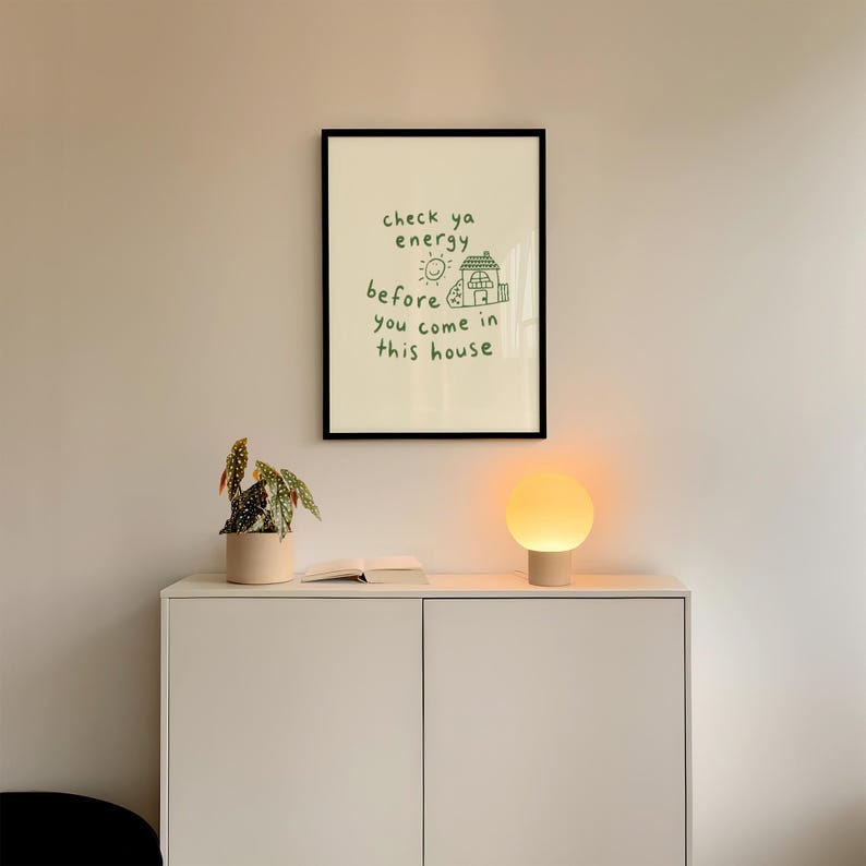 Check Ya Energy Dopamine Decor | Hand-lettered Typography Print ...
