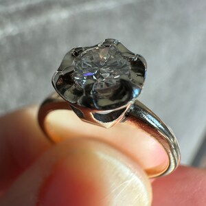 Vintage 14k Solid Gold Natural Round Diamond Ring - Etsy